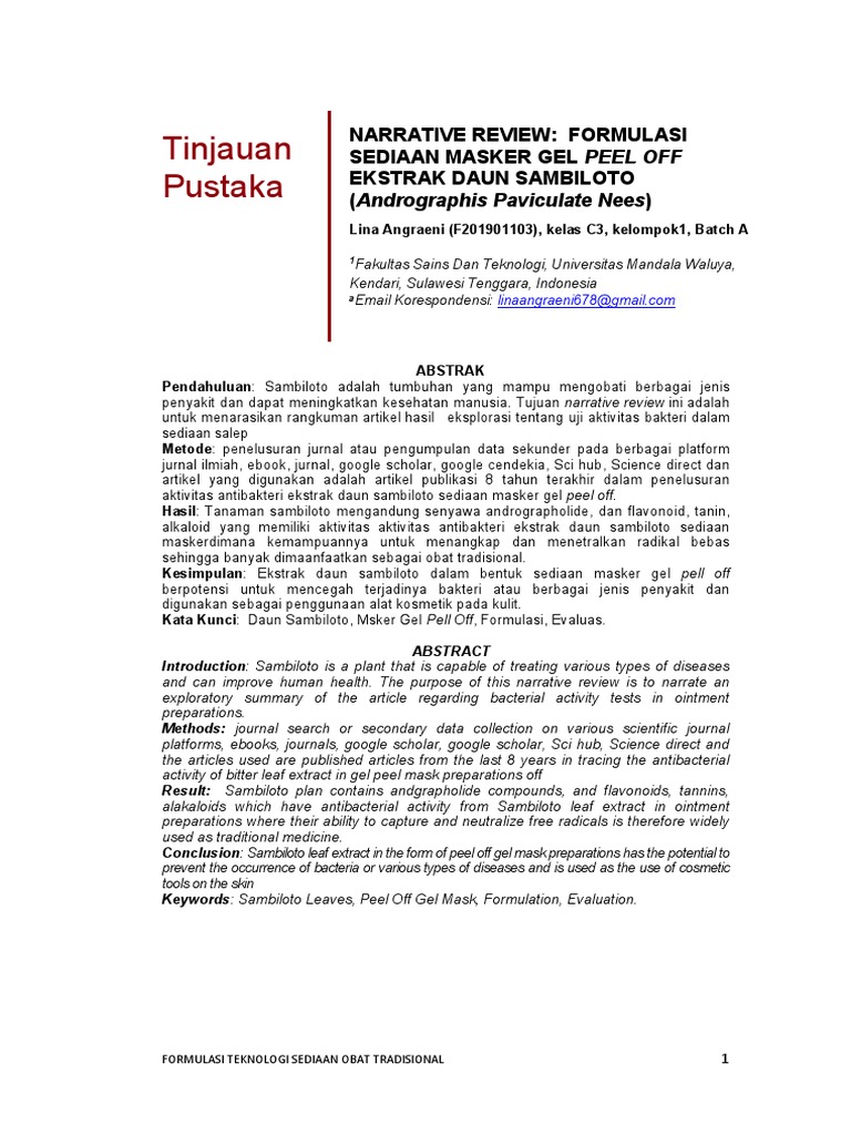 Lina Hadis Maskel Gel Peel Off | PDF