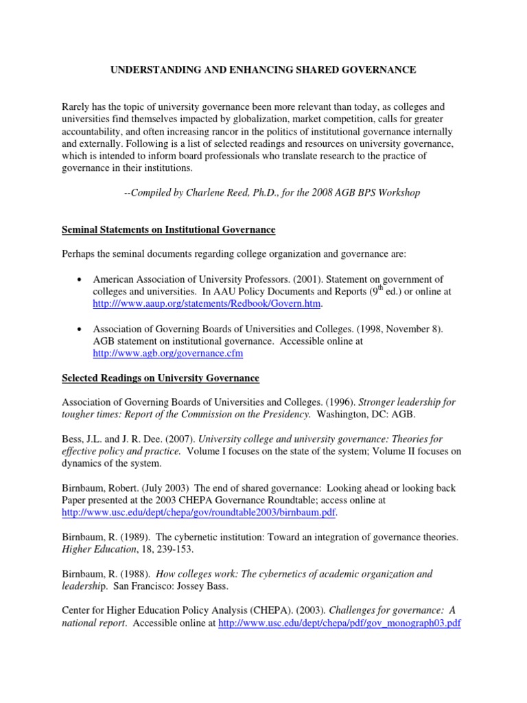 Understanding Shared Governance | PDF | Governance