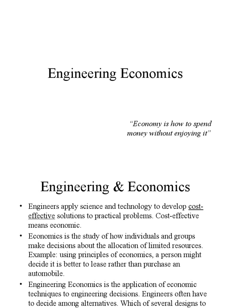 Engineering Economics | PDF | Interest | Present Value
