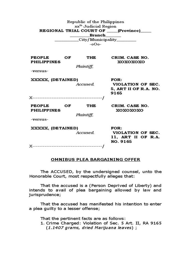 Plea Bargaining (Omnibus) s5 s11 9165 | PDF | Prosecutor | Plea