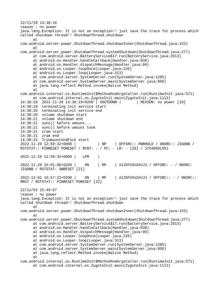 Power Off Reset Reason Backup | PDF | Java (Programming Language) | Computer Programming