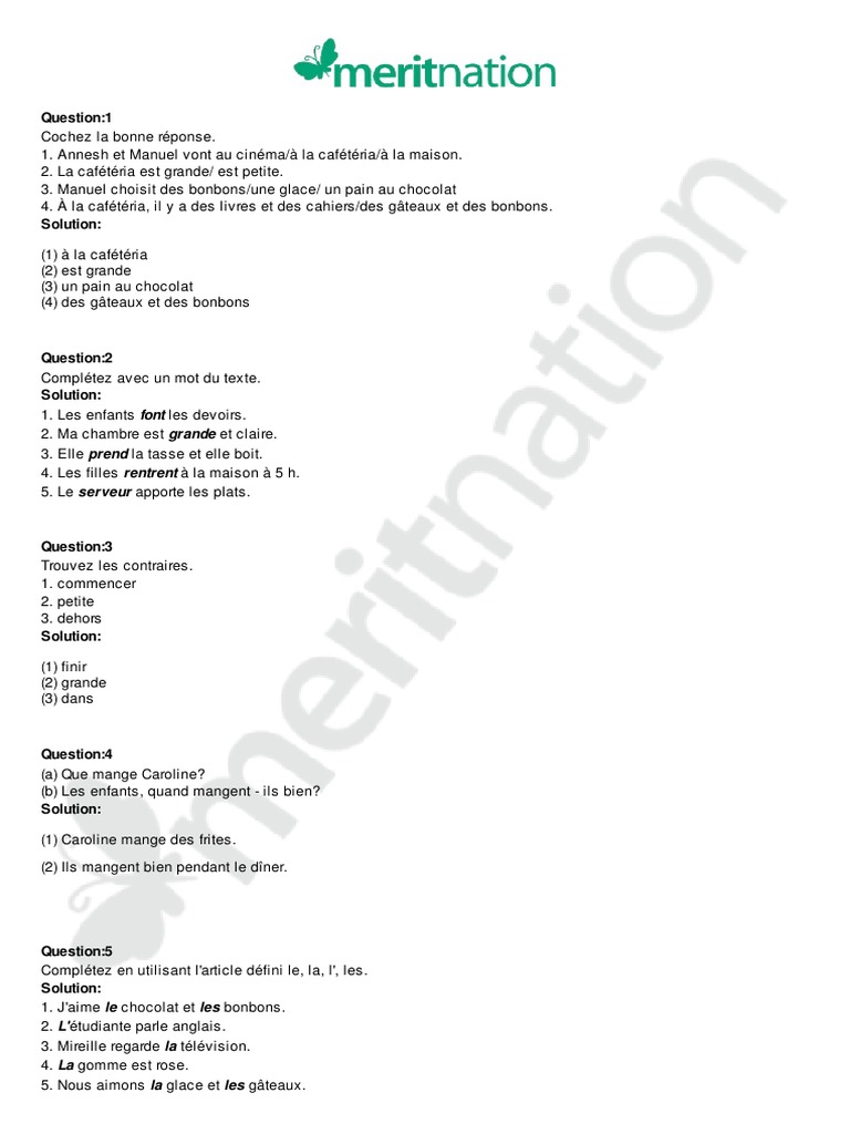 Exercices de Français A2 | PDF