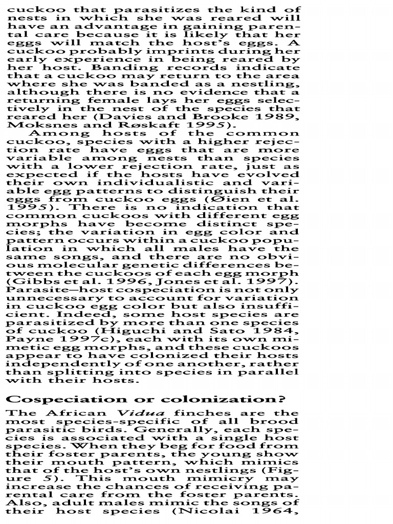 Coevolution of Hosts and Parasites | PDF | Birds | Ornithology