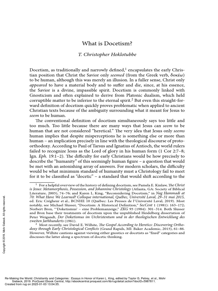 What Is Docetism | PDF | First Epistle Of John | Jesus