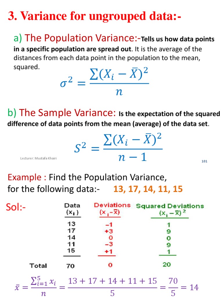Lecture 2 (6th Week) | PDF | Standard Deviation | Variance