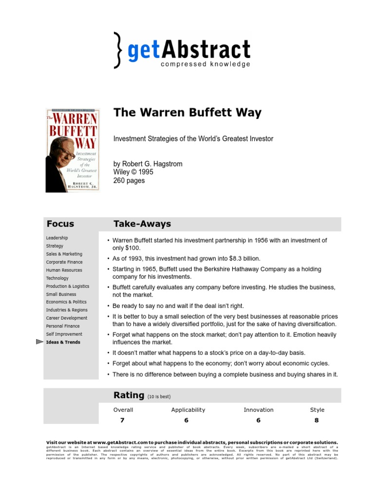 The Warren Buffett Way | Download Free PDF | Investing | Value Investing