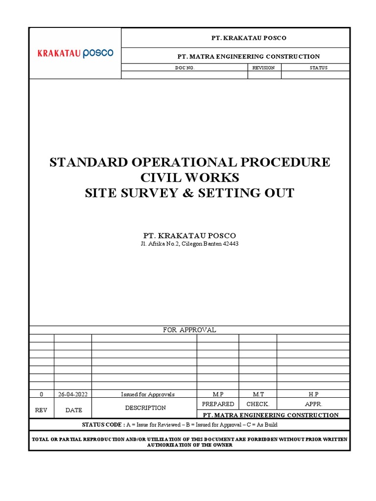 (GENERAL) 1. Site Survey & Setting Out | PDF | Surveying | Precast Concrete
