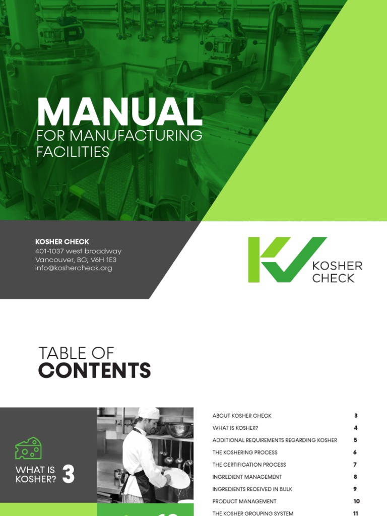 Kosher Check Certification Manual | PDF | Passover | Foods