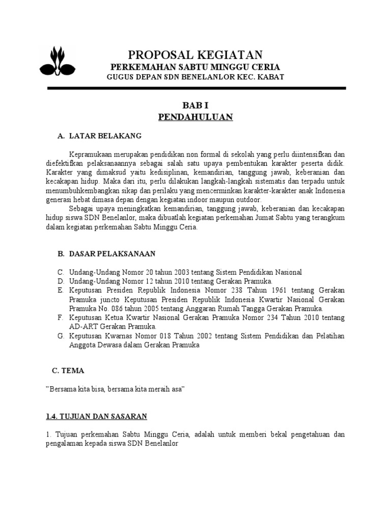 Proposal Kemah Desember 2022 | PDF