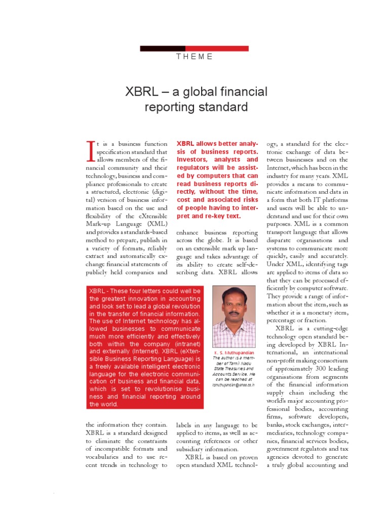 XBRL - A Global Fi Nancial Reporting Standard: Theme | PDF ...