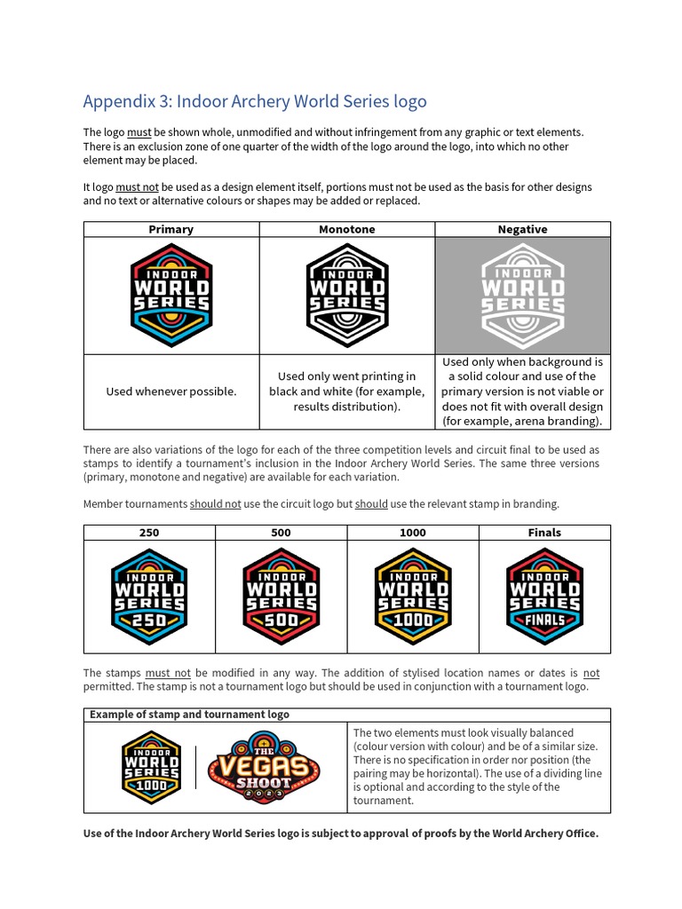 00 Indoor World Series Logo Use Appendix | PDF | Logos