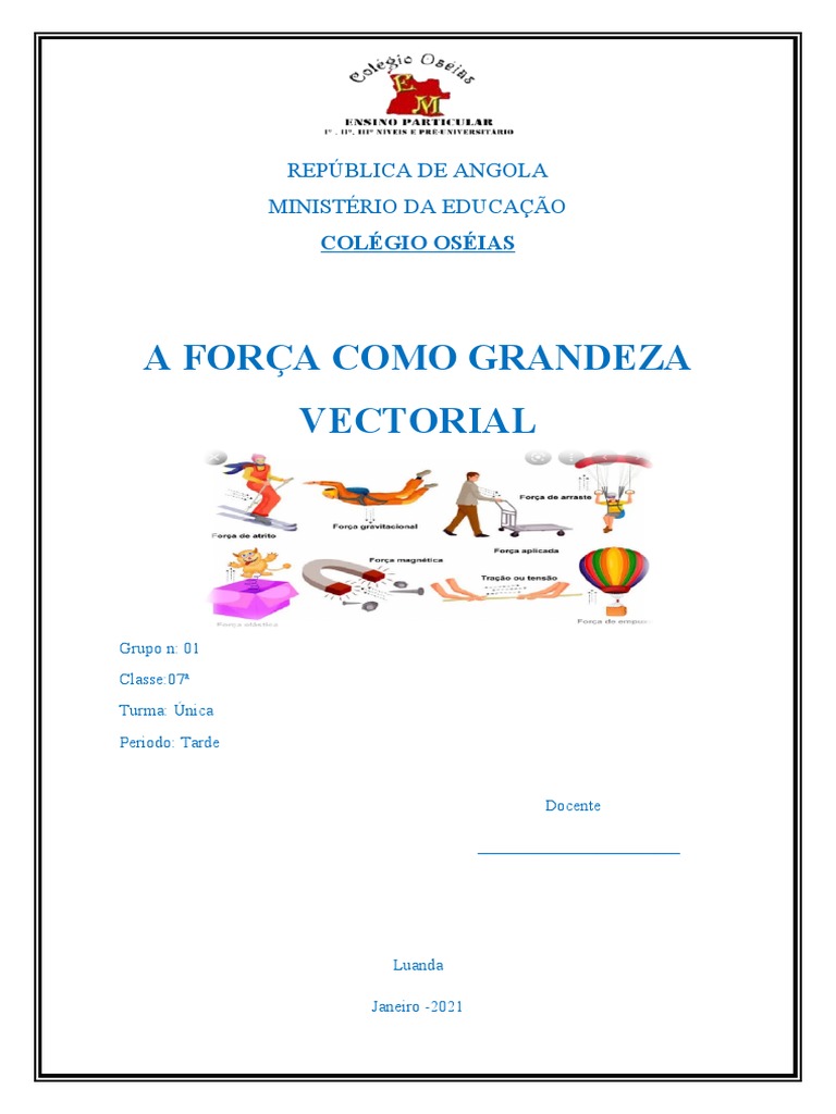 A Força Como Grandeza Vectorial Melhor | PDF | Vetor euclidiano ...
