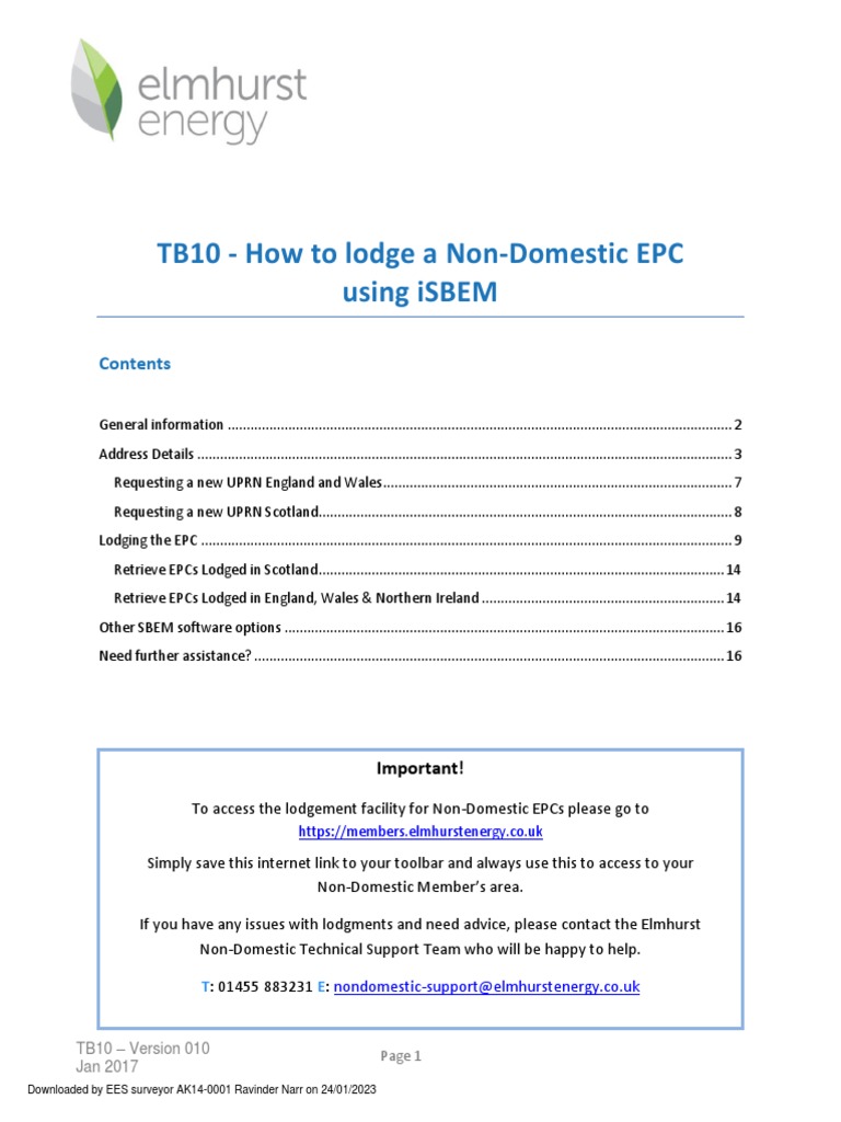 TB10 How To Lodge A Non Domestic EPC Using ISBEM | PDF | Software ...