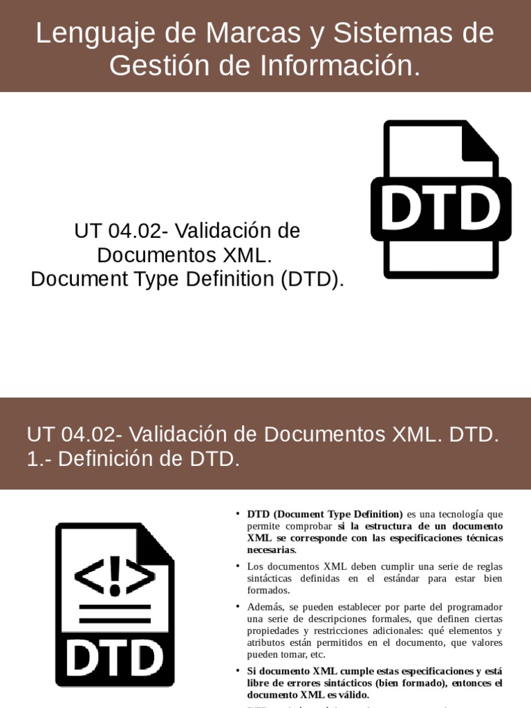 UT 04.02 - Validacion de Documentos XML - DTD | PDF | Xml | Comunicación escrita