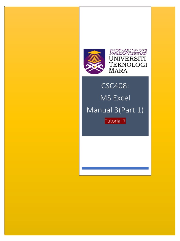 CSC408 - Manual 3 Part 1 | Download Free PDF | Microsoft Excel | Software Development