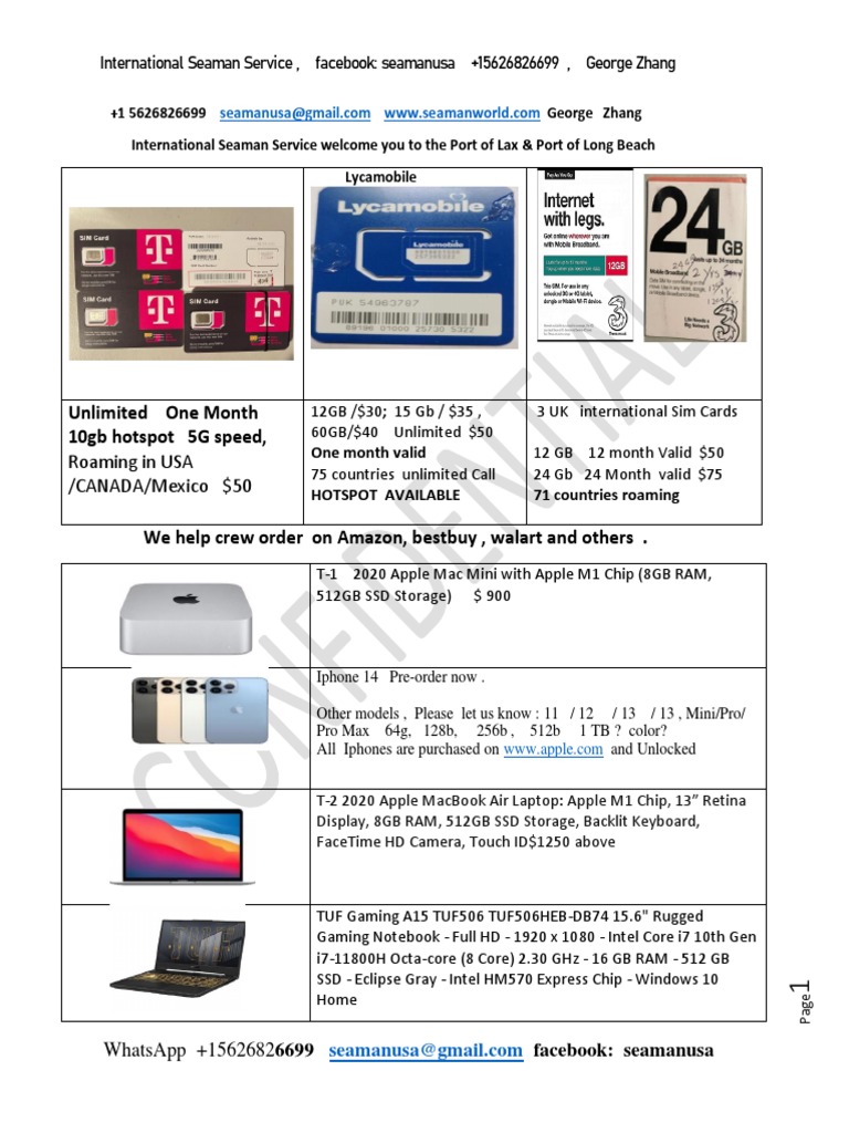 Unlimited One Month 10gb Hotspot 5G Speed,: Roaming in USA /CANADA/Mexico $50 | Download Free ...