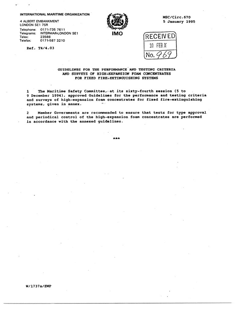 MSC 1-Circ 670 | PDF