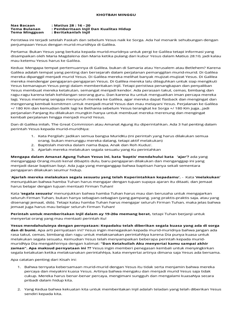 Beritakan Injil | PDF