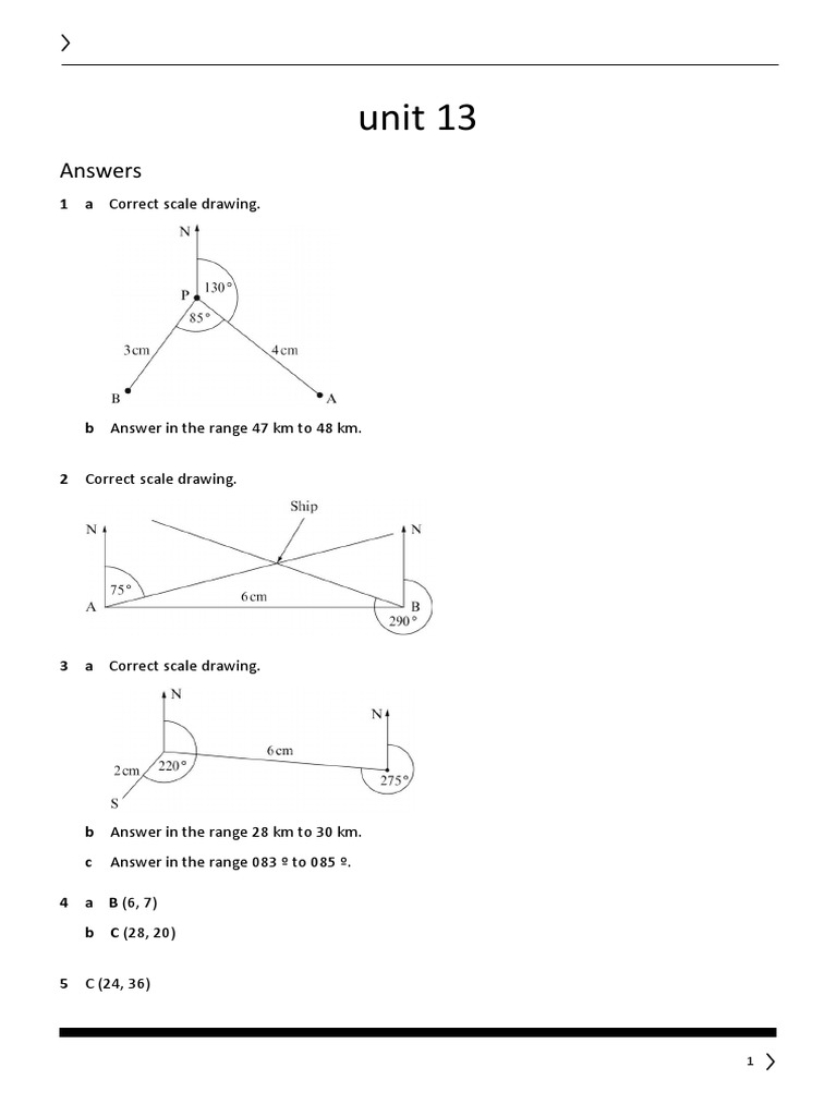 Unit 13 Answers and Scale Drawings | PDF | Science & Mathematics