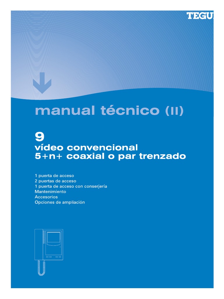 Manual Tecnico Videoportero Convencional 5 N Coaxial Tegui | PDF