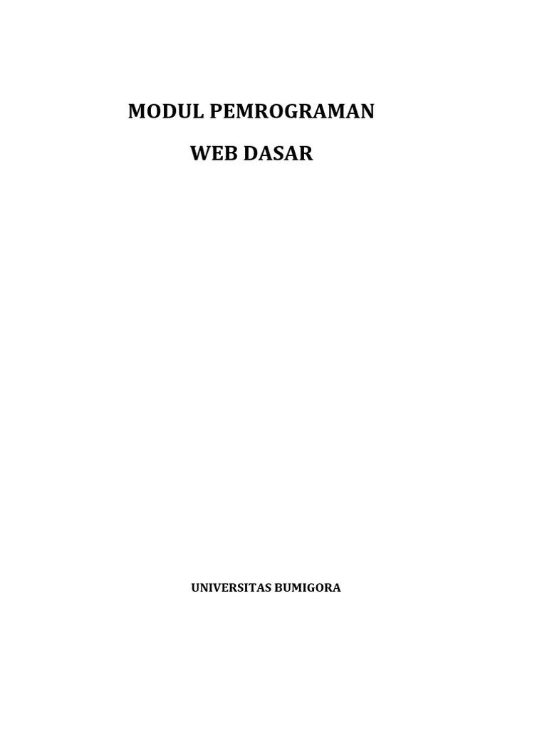 Dasar Pemrograman Web | PDF
