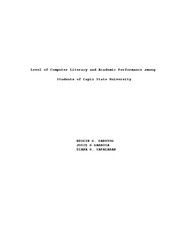 Thesis 1 | PDF | Literacy | Cognition