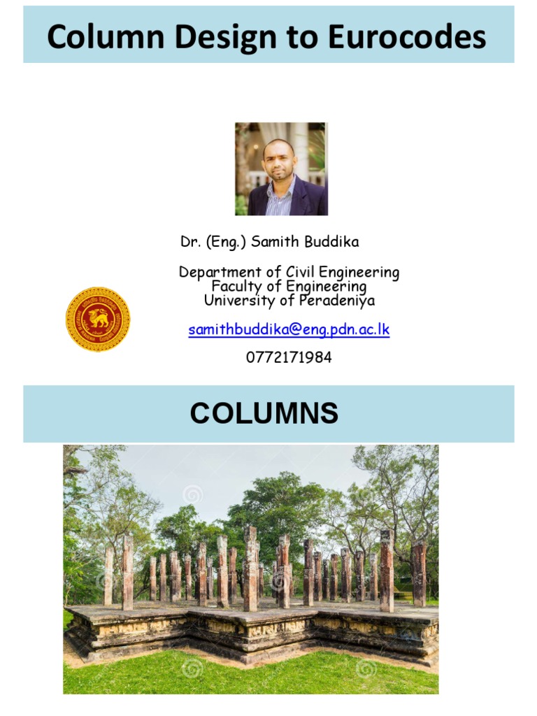 Column Design To Eurocodes | PDF | Buckling | Bending