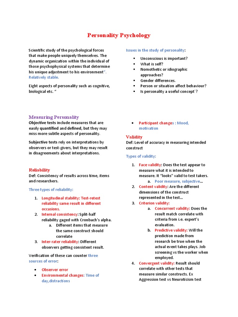 Personality Psychology | PDF | Id | Behaviorism