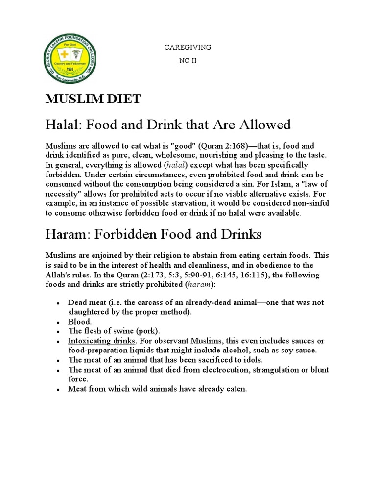 Muslim Diet | PDF | Foods | Meat