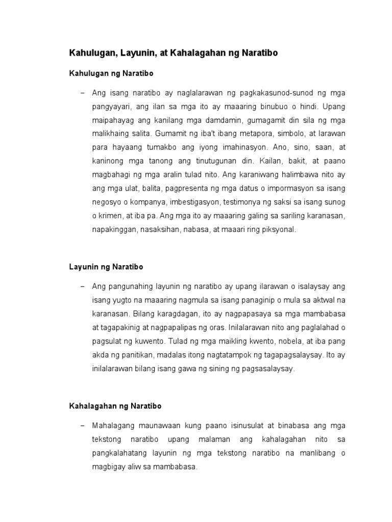 Kahulugan, Layunin, at Kahalagahan | PDF