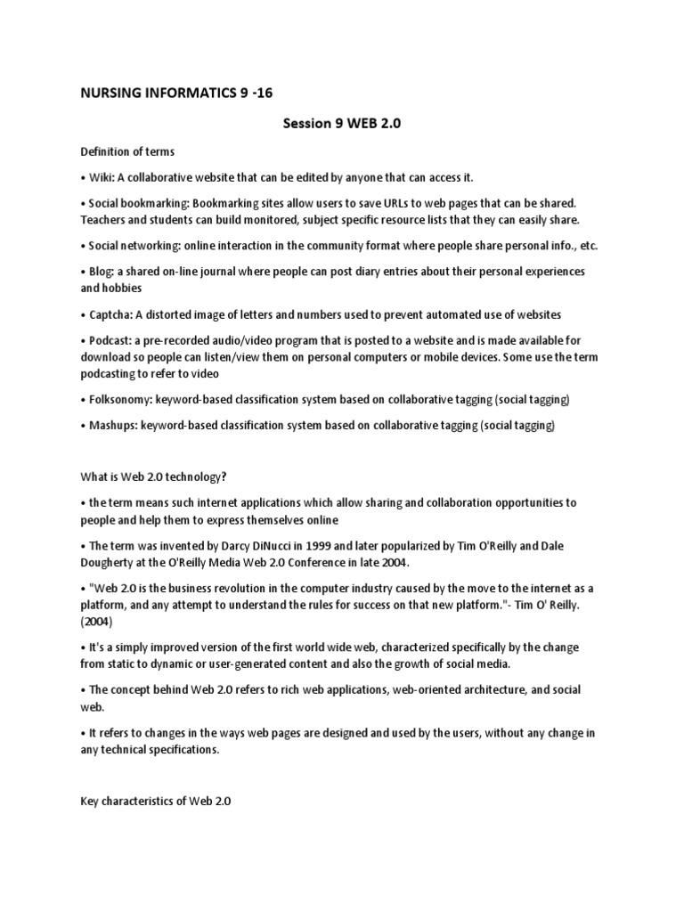 Nursing Informatics 9 16 PDF | PDF | Web 2.0 | Health Informatics