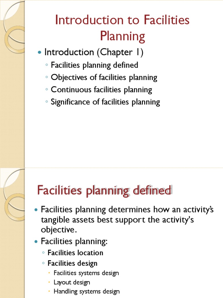 Introdution To Facilities Planning | PDF | Supply Chain | Business Process