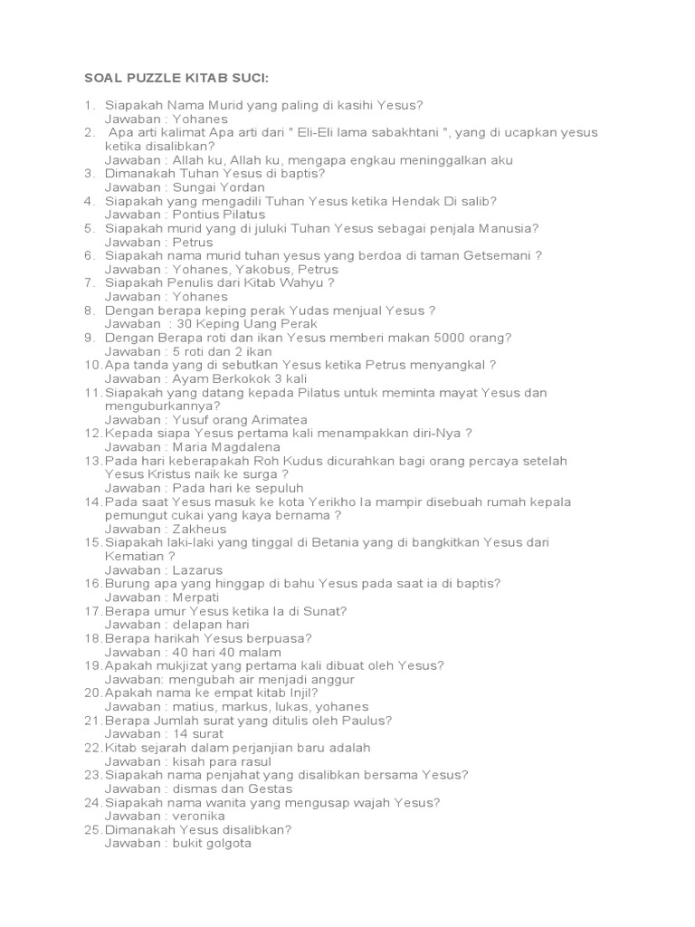 Puzzle Pengetahuan Yesus Kristus | PDF | Ilmu Sosial | Sejarah