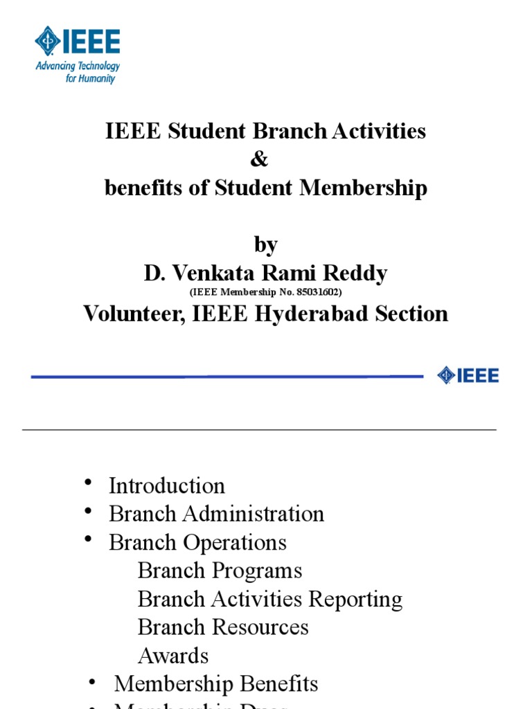 IEEE Student Branch Organization Guidelines and Benefits | PDF ...