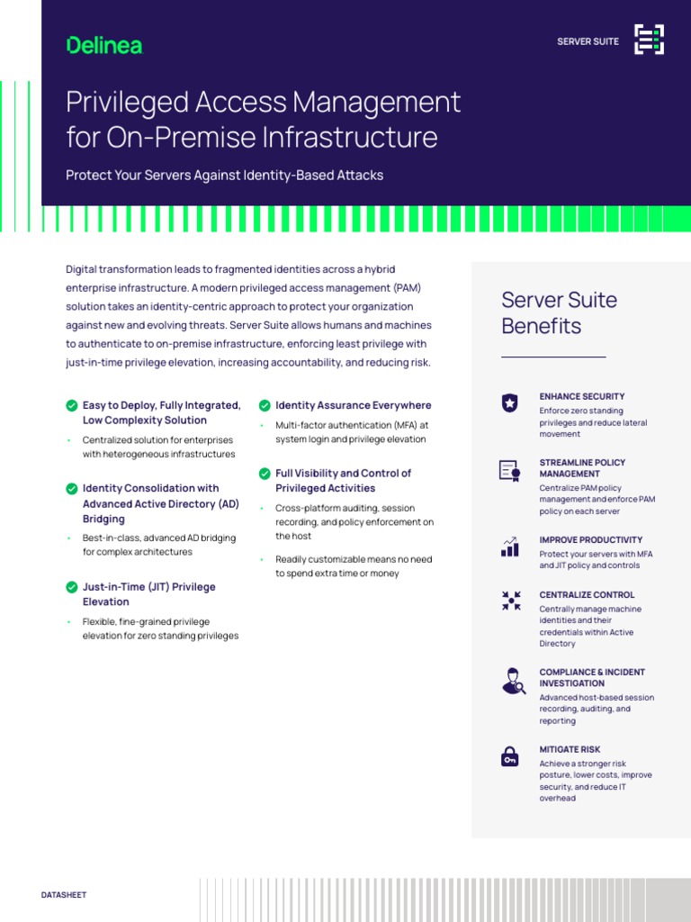 Delinea Datasheet Server Suite | PDF | Active Directory | Security