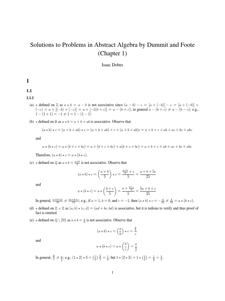 DF Chapter 1 Solutions | PDF | Permutation | Group (Mathematics)