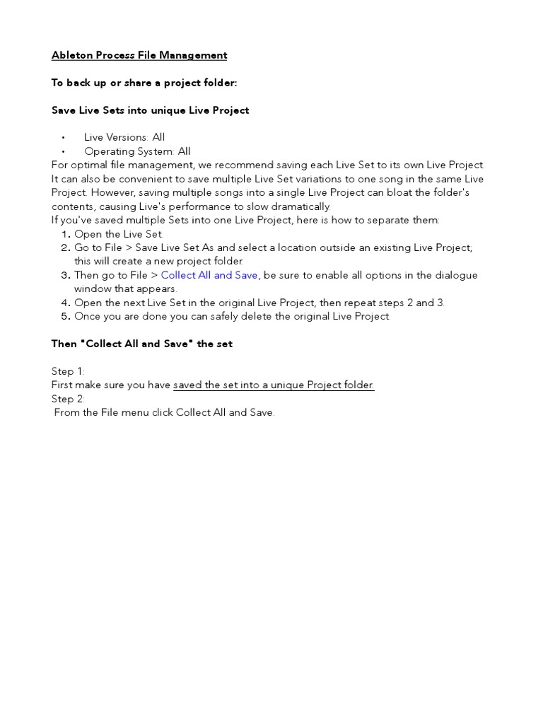 Ableton File Management | PDF | Computer File | Software Engineering Ableton File Management | PDF | Computer File | Software Engineering