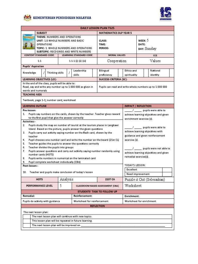 RPH MT DLP Y5 TS25 | Download Free PDF | Lesson Plan | Teachers