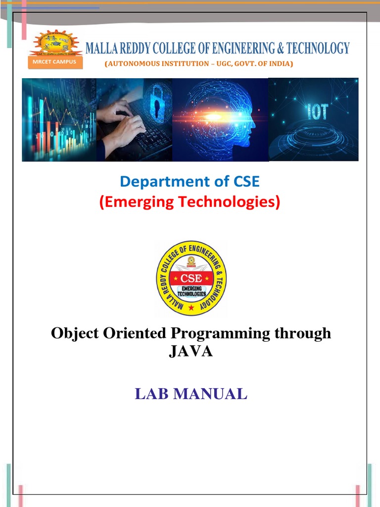 Lab Manual Object Oriented Programming Through JAVA | PDF | Constructor (Object Oriented ...