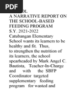 Aves - Accomplishment Report in School Based Feeding Program | PDF ...