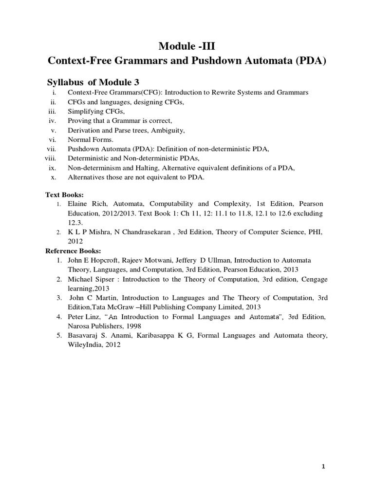 Context-Free Grammars and Pushdown Automata | PDF | Computer Science | Computer Programming