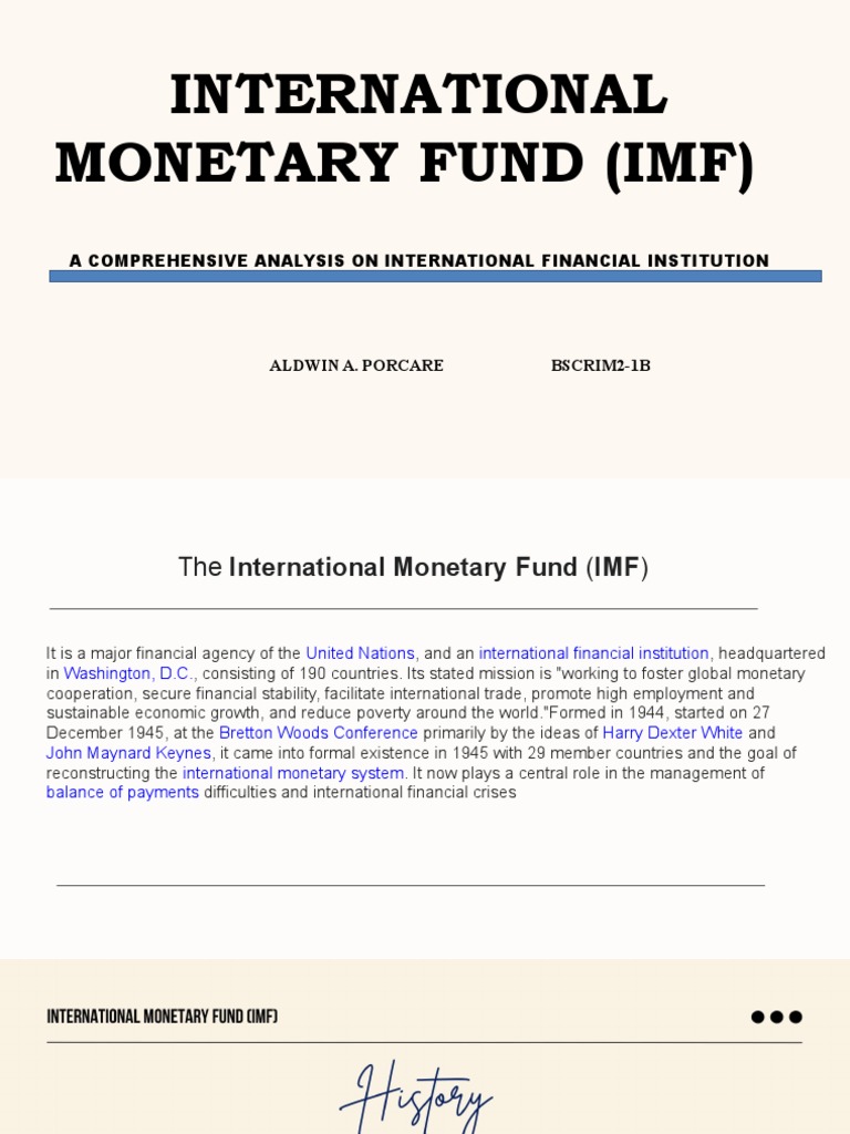 International Monetary Fund & WORLDBANK REPORT TCW | PDF | World Bank ...