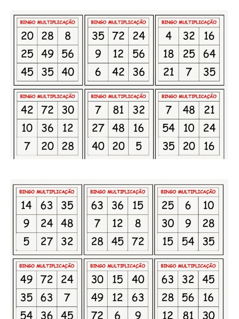 Bingo Matematico | PDF
