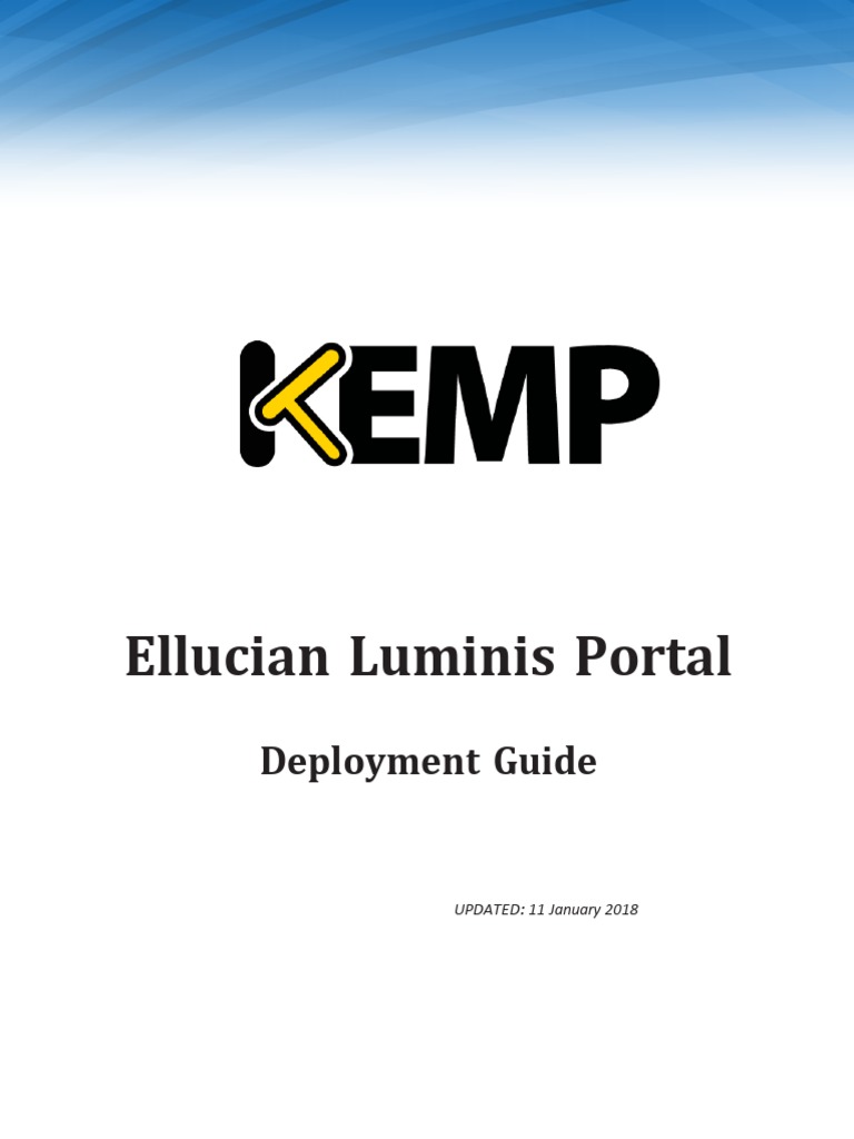 Deployment Guide-Ellucian Luminis Portal | PDF | Hypertext Transfer Protocol | Transport Layer ...