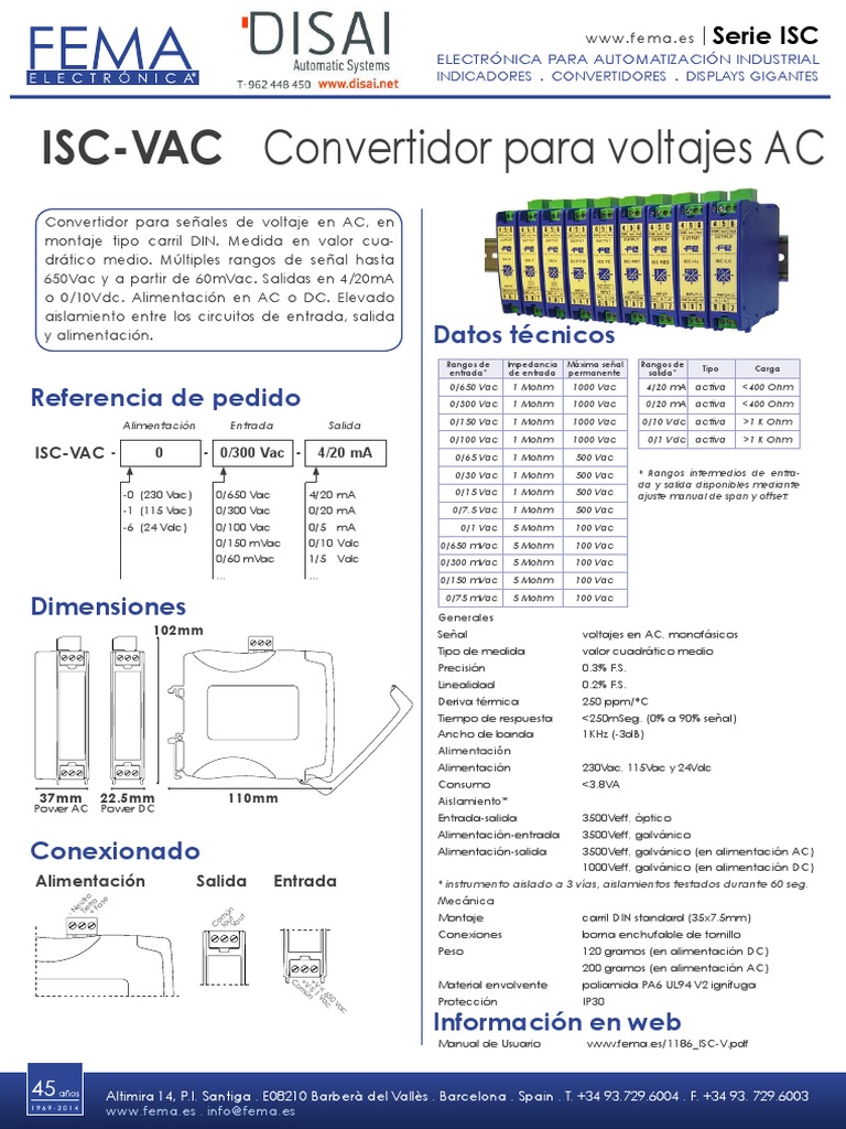 3271 Fema Datasheet Isc-Vac | PDF | Electrónica | Bienes manufacturados