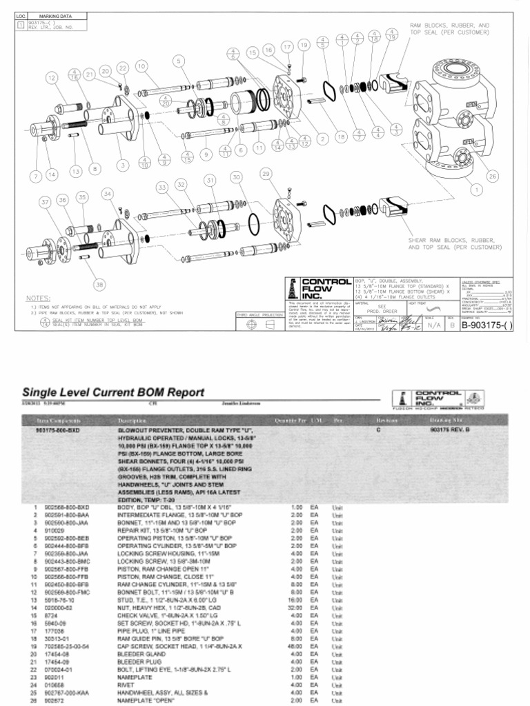 BOP Parts and Specifications Overview | PDF | Technology & Engineering