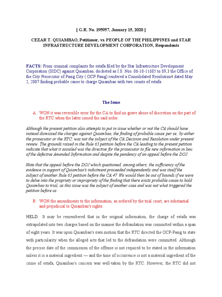 Case Digest For 06112022 | PDF | Sexual Harassment | Prosecutor