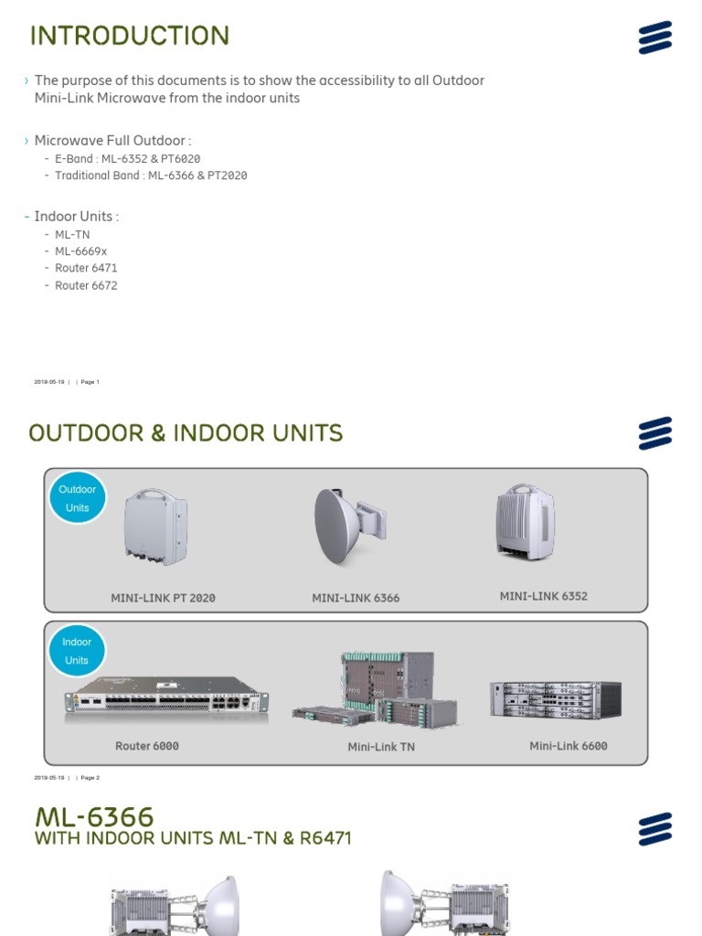 Mini-Link Outdoor MW Access From Indoor Units | PDF ...