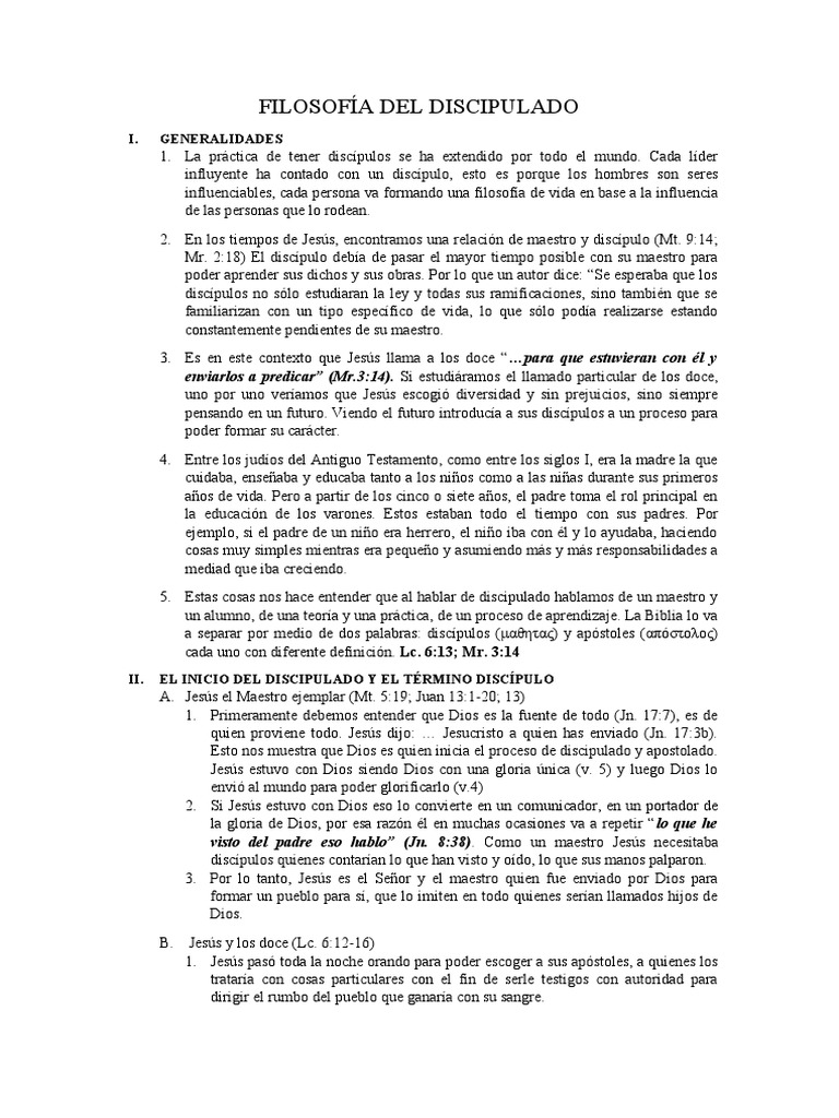 Filosofía Del Discipulado | PDF | Jesús | Evangelio de Mateo