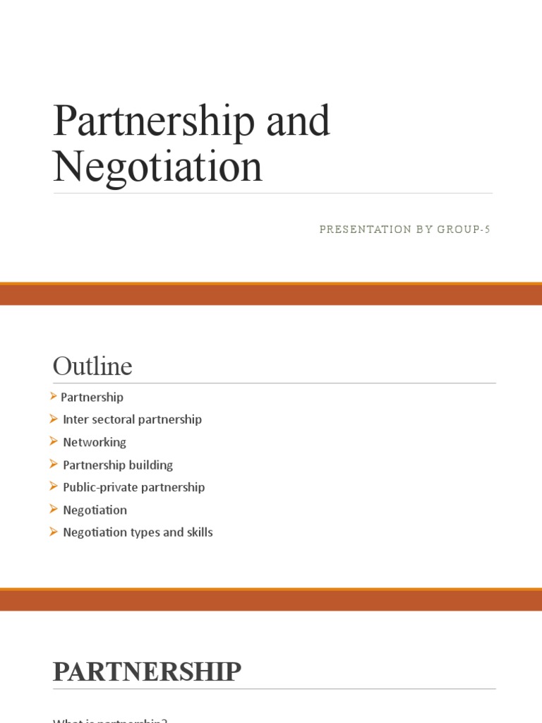 Partnership and Negotiation | PDF | Partnership | Negotiation